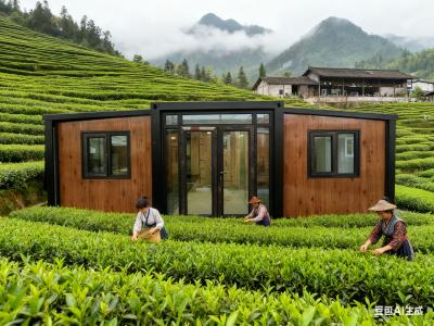 China More Than 20 Years Life Span Double Wing Container House with Balcony and 50mm EPS Roof for sale