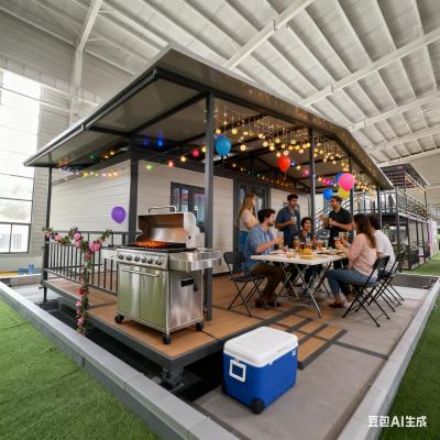 China 220V Spanning Uitvouwbaar Dubbelvleugelig 20ft Containerhuis met Eén 32 Lekstroombeveiliging en Stalen Kolom Buigonderdelen 2.0mm Te koop