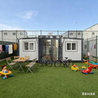 China Customizable Terrace Makes Installation Easy and Fast for Expandable Double Wing 20 FT Container House for sale
