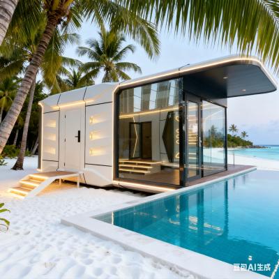 Cina Casa capsula spaziale per 2 persone con sistema di illuminazione a LED per tutta la casa e pavimenti in legno ecologico SPC in vendita