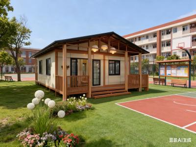 China Terrace Prefabricated Homes with Sunshade and Stairs Guardrail Folding Size L5700*W2050*H2650mm for sale