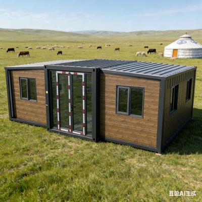 China Foldable 20ft Container with Customizable Terrace Thermal Insulation and Fully Galvanized Frame for Resort and Farm Houses for sale