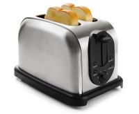 China Customized 2 Slice Stainless Steel Toaster 6 Time Setting Reheat Defrost for sale