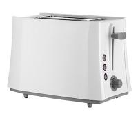 China 2 Slice Bread Toaster with Bread Centering 6 Time Settings 850W Plastic Housing White for sale