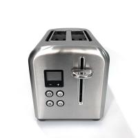 China 900W Digital Bread Toaster 2 Slice Extra Wide Slot Stainless Steel Automatic Pop Up for sale