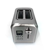 China 900W Digital Bread Toaster 2 Slice Extra Wide Slot Stainless Steel Automatic Pop Up for sale