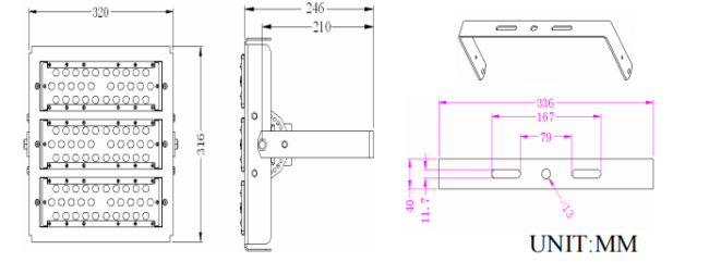 El CE RoHs aprobó la luz de inundación del RGB 512DMX LED 40w Bridgelux Flip Chips 0