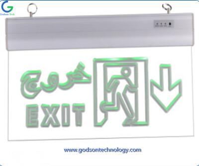 China Emergency Lighting Products Emergency Exit Sign GS-ES12 with AA 600mAh Ni-Cd Battery for Emergency Using for sale