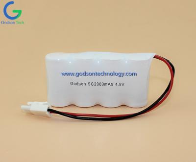 China Ni-Cd Rechargeable Battery Pack SC2000mAh 4.8V for Emergency Lighting Battery with Long Life Cycle and High Effeciency for sale