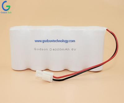 China Ni-Cd Rechargeable Battery Pack D4000mAh 6V for Emergency Lighting Battery with Long Life Cycle and High Effeciency for sale
