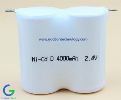 China Ni-Cd Rechargeable Battery Pack D4000mAh 2.4V for Emergency Lighting Battery with Tag for sale