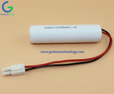 China Ni-Cd Rechargeable Battery Pack SC2000mAh 2.4V for Emergency Lighting Battery with Long Life Cycle and High Effeciency for sale