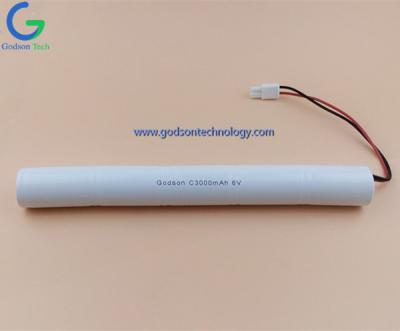 China Ni-Cd Rechargeable Battery Pack C3000mAh 6.0V for Emergency Lighting Battery with Long Life Cycle and High Effeciency for sale