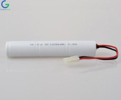 China Ni-Cd Rechargeable Battery Pack SC2000mAh 3.6V stick type for Emergency Lighting Battery with Long Life Cycle for sale