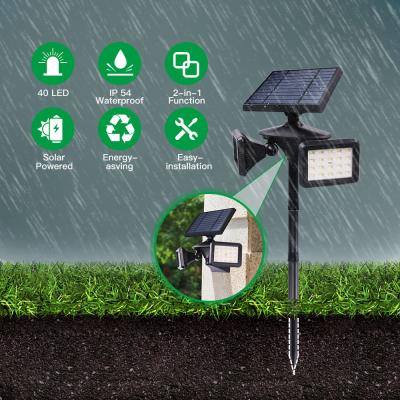 China Solar Spotlight Outdoor Garden Met Witte Led Verlichting Zonnelicht Voor Verlichtingsoplossingen Te koop