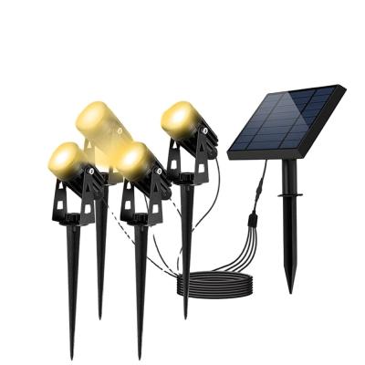 China 90 Ra Color Rendering Index Dual Head Solar Spotlights for Outdoor Garden Security for sale