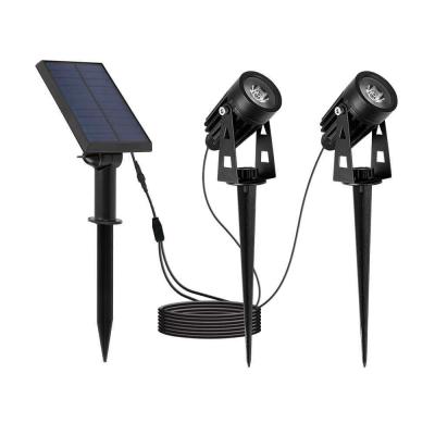 China 90 Ra Color Rendering Index Dual Head Solar Spotlights for Outdoor Garden Security for sale