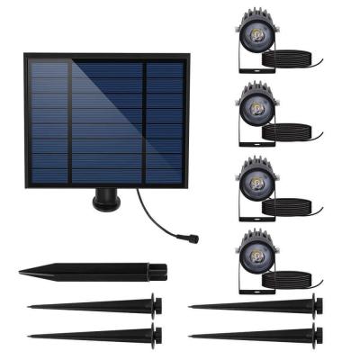 China 90 Ra Color Rendering Index Dual Head Solar Spotlights for Outdoor Garden Security for sale