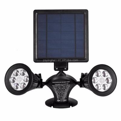 Cina Energia solare a doppia testa doppi riflettori aggiornati 12 LED luce da giardino esterno in vendita