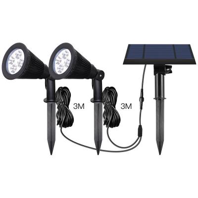 Cina Paesaggi esteriori ABS doppia testa di energia solare luce giardino con 2- e sicurezza del filo in vendita