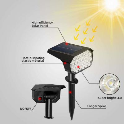 China 50000 Hours Working Time 24 Leds Solar Spotlight for Pathway Courtyard Landscape for sale