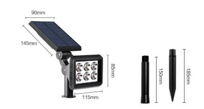China Verstelbare led zonne-concentratie tuin gazon patio Grond landschap licht 3.7V Ra80 Te koop
