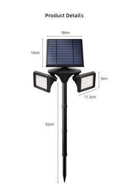 China 1- ABS PC Solar Alumínio Duplo Cabeças Iluminação de jardim para iluminação exterior superior à venda
