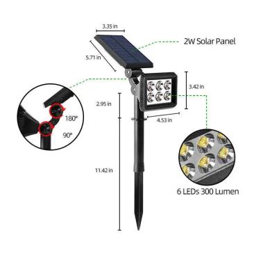 Quality Family Pathway Spotlight Tree Solar Lawn Garden Spot Light with and 3.7V Input for sale
