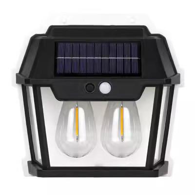 Double Light Source Adjustable Solar Charging Wall Led Light with 8m Sensing Distance