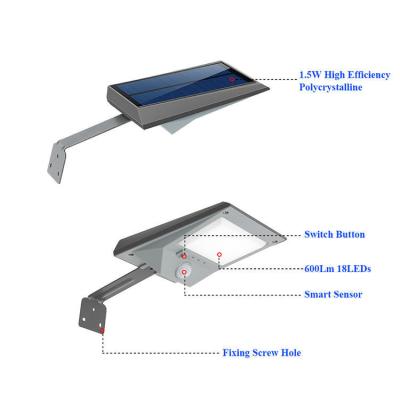 Cina Fornitore di energia solare LED ad alta luminosità Sensore di movimento moderno Luce da parete per giardino esterno in vendita