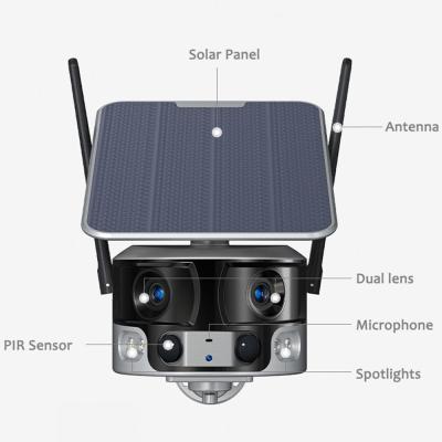 中国 800万 ホロジンタル Articulation Outdoor 太陽光カメラ Wifi 双眼鏡 CCTVカメラ 販売のため