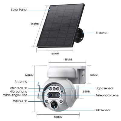Cina GSM 4G SIM Card IP66 Sicurezza con batteria solare IR PIR Camera IP a energia solare in vendita