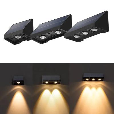 China IP54 resistente à água Lâmpada de parede solar LED decorativa exterior para varanda Escalão Patio Spot Light à venda
