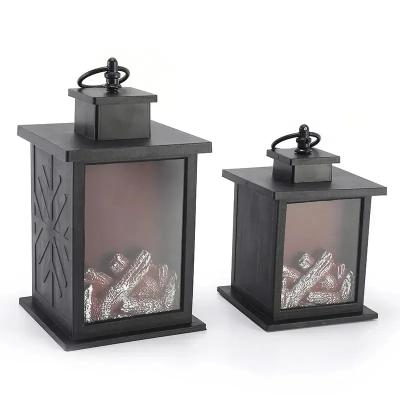 China Ondersteuning Dimmer NO Houtskool Vuur Vlamlicht ABS Kamillamp Nachtlicht Decoratie Licht Te koop