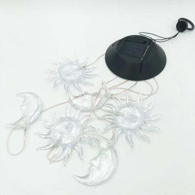 Cina Sole Luna Luci solari Colorevoli campanelli di vento per giardino impermeabile a sette colori Gradiente in vendita