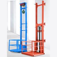Quality 1000kg Small Cargo Elevator Orange Wall Mounted Cargo Lift For Warehouse for sale