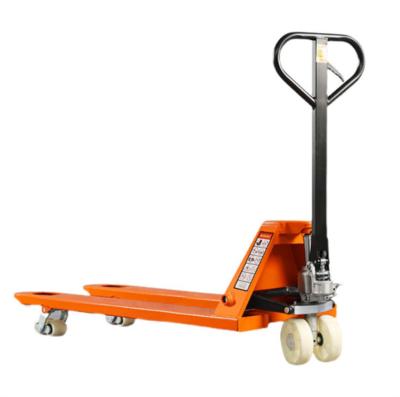 China Oranje handvrachtwagen 2 ton capaciteit Hydraulische handpallettruck Te koop