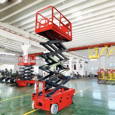 China 14m 16m 230kg Aerial Work Mobile Scissor Lift Tables Manlift Mobile Platform for sale