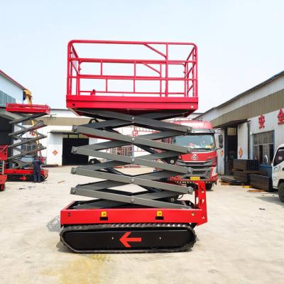 Cina Piattaforma aerea semovente a pantografo per terreni accidentati, cingolata, idraulica in vendita