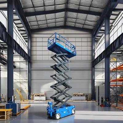 China 10m 12m Mobile Scissor Lifter Aerial Work Platform For Warehouse for sale