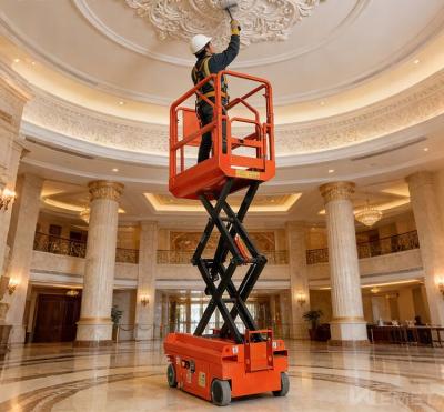 China Lightweight Mini Scissor Lift Platform 4m 6m Small Self Propelled Electric Lifter for sale