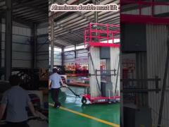 Charge 150 kg Plateforme aérienne en alliage d'aluminium à ascenseur à mât unique Orange