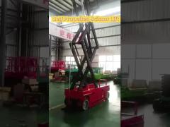 Amarillo 450KG elevador portátil de tijeras hidráulicas 8m elevador aéreo autopropulsado