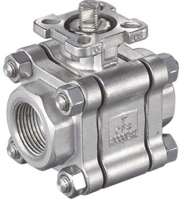 China Theaded End 3pc High Mounting Pad Manual or Actuator Ball Valve 2000 wog 1/2