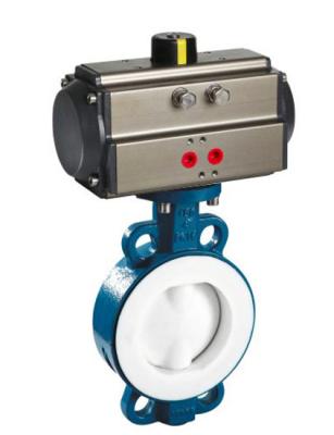 China DN65 wafer connection air water pneumatic actuator butterfly valve Double or single acting pneumatic actuator for sale