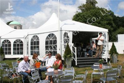 China Transparent Soft Window Combined Shape Aluminum Framed Outdoor Party Tent for sale