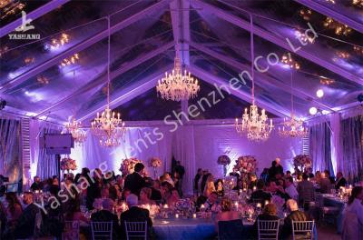 China Hard Aluminum Skeleton Wedding Reception Tents Purple And White Lining Designed for sale