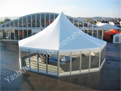 China Octagonal Outdoor canopy gazebo tent Transparent Glass Wall and Door 3m Side Length for sale