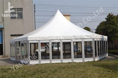 China Polygon Transparent Glass Wall wedding canopy tent high peak Aluminum Frame for sale