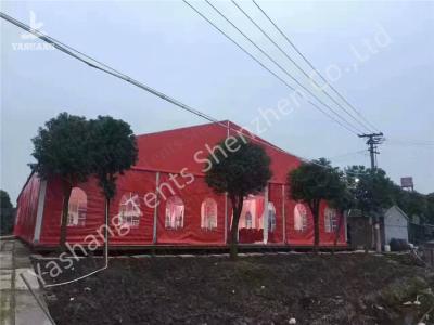 China Popular Red Color Fabric 20m Width Luxury Wedding Dinner Party Tent Marquee for sale